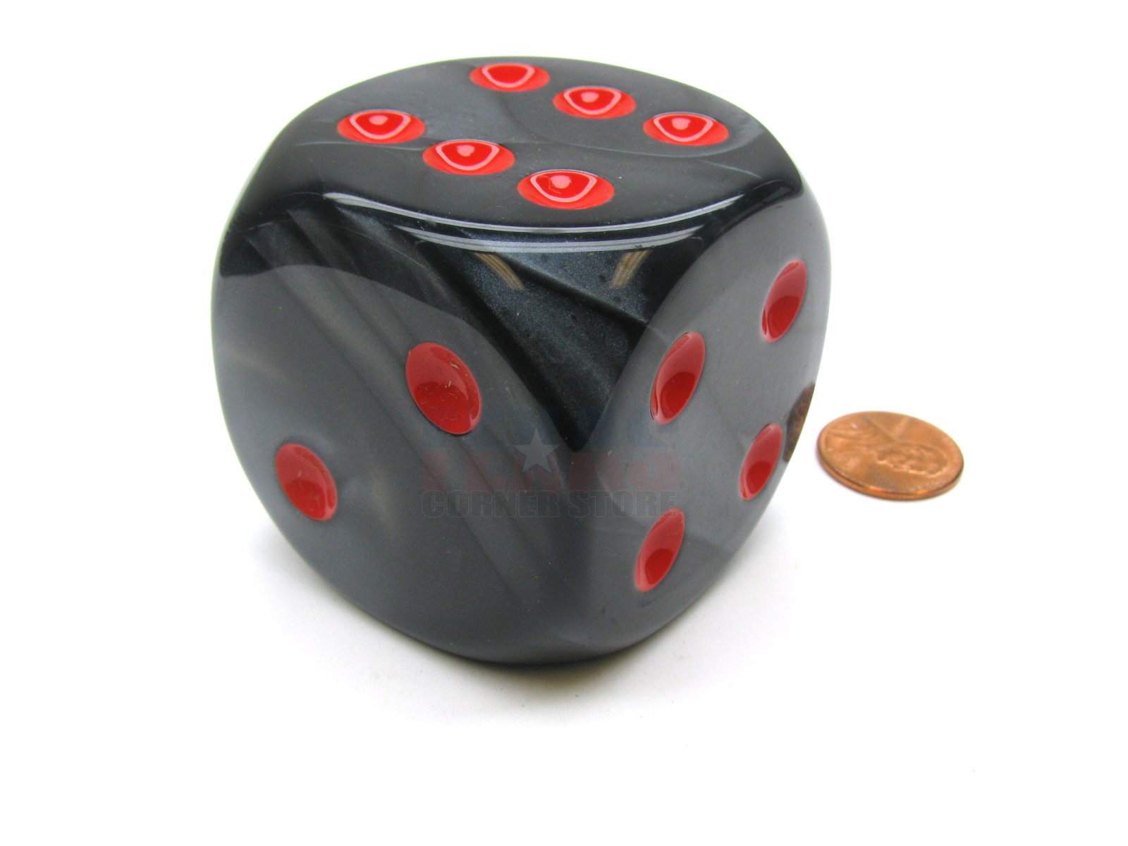 Black Velvet Die with Red Pips D6 50mm (1.97in) Pack of 1 Chessex