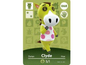 nintendo animal crossing happy home designer amiibo card 68 clyde 068/100