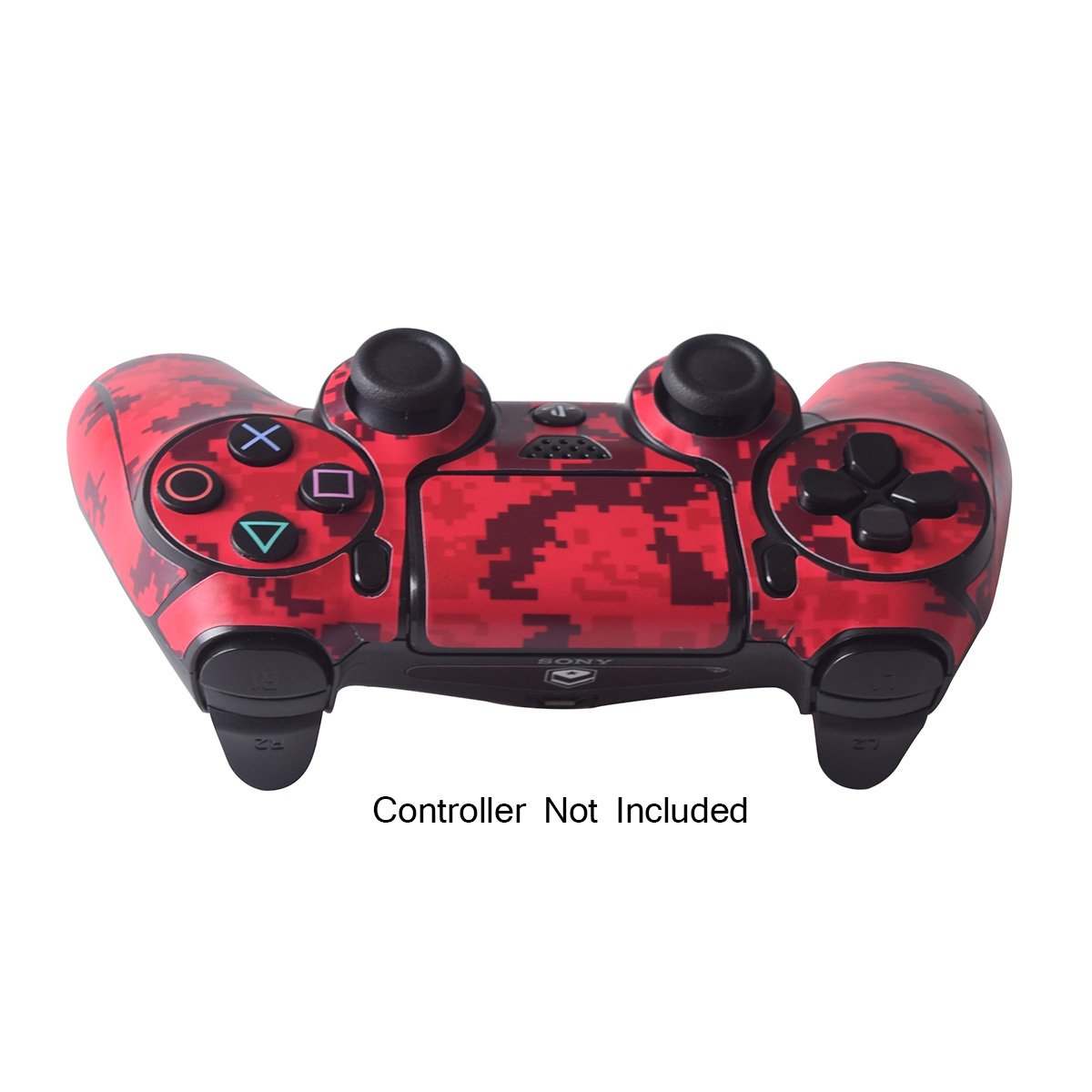 GameXcel Skins Compatible with PS4 Controller - Stickers Compatible with Playstation Dualshock 4 - Decals Cover Skin Accessories Compatible with PS4 Slim Controllers - Digicamo Red