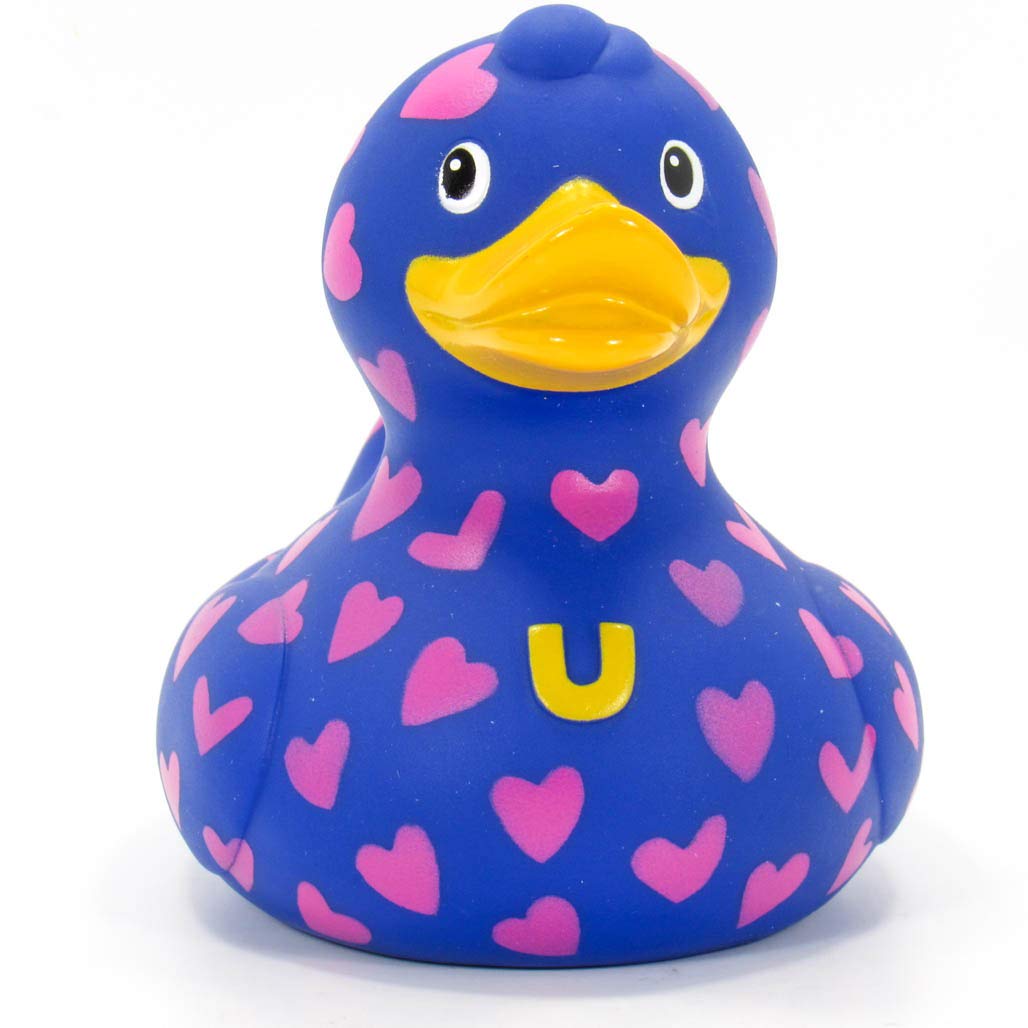 Love Love Love Rubber Duck Bath Toy by Bud Duck | Elegant Gift Packaging - "What more can I say!" | Child Safe | Collectable