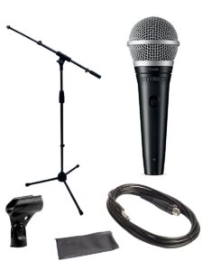 shure pga48 microphone bundle with mic boom stand and 1/4" cable