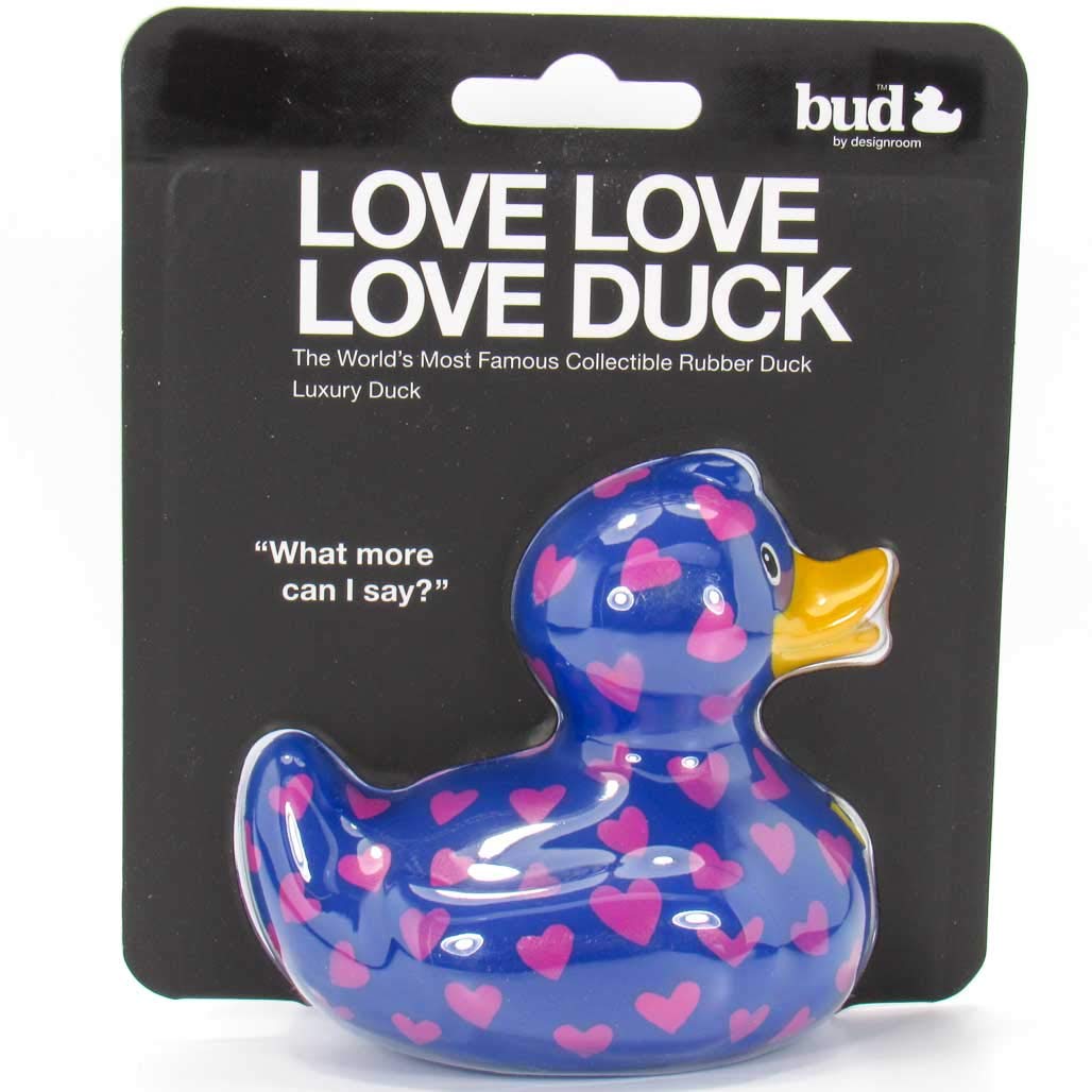 Love Love Love Rubber Duck Bath Toy by Bud Duck | Elegant Gift Packaging - "What more can I say!" | Child Safe | Collectable