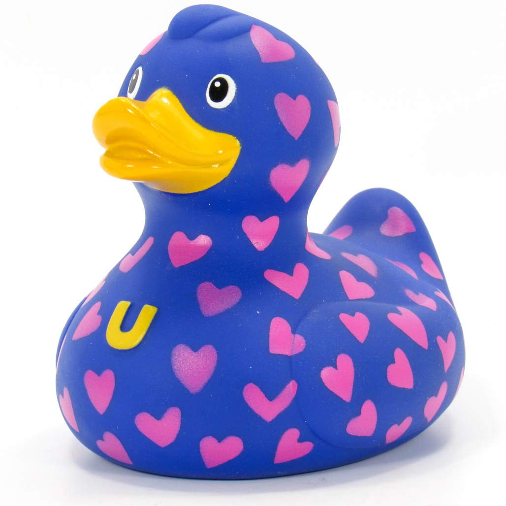 Love Love Love Rubber Duck Bath Toy by Bud Duck | Elegant Gift Packaging - "What more can I say!" | Child Safe | Collectable