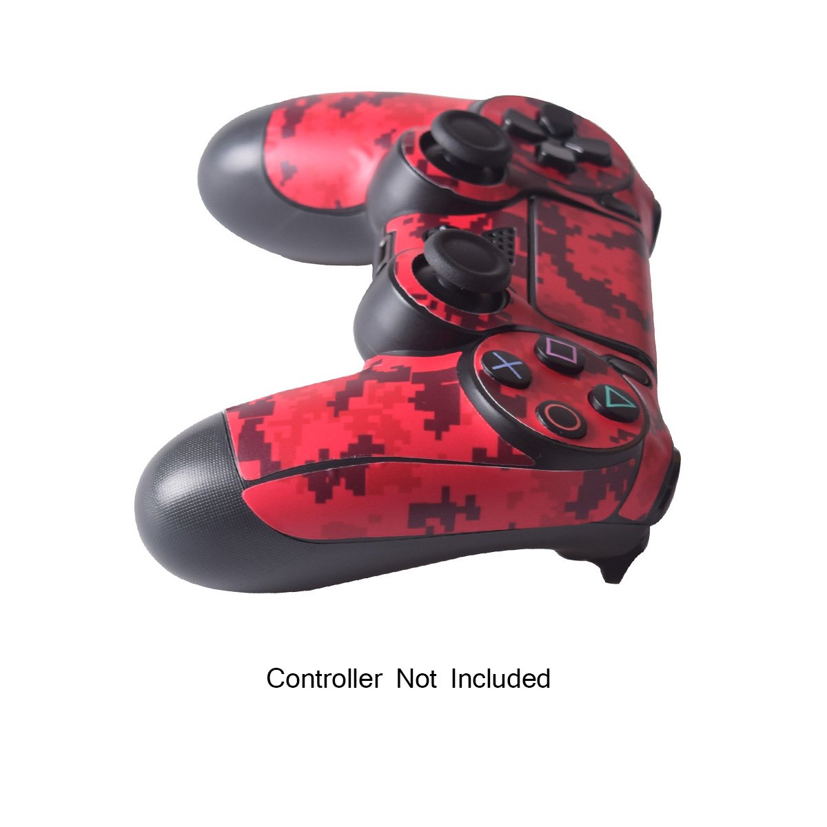 GameXcel Skins Compatible with PS4 Controller - Stickers Compatible with Playstation Dualshock 4 - Decals Cover Skin Accessories Compatible with PS4 Slim Controllers - Digicamo Red