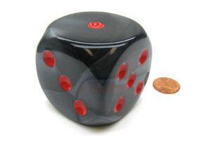 black velvet die with red pips d6 50mm (1.97in) pack of 1 chessex