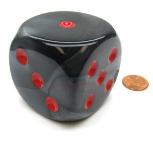 Black Velvet Die with Red Pips D6 50mm (1.97in) Pack of 1 Chessex