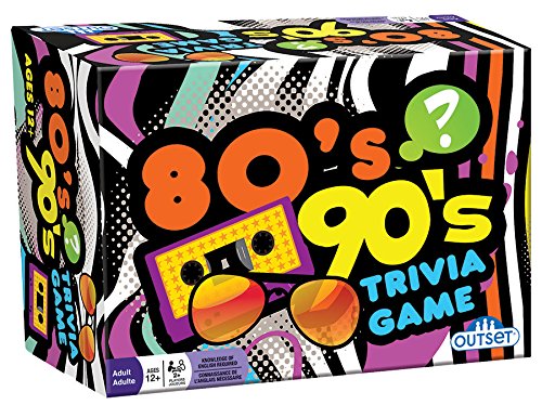 Outset Media - 80's 90's Trivia - Includes 220 Cards with Over 1200 Fun Questions and Answers - Ages 12+