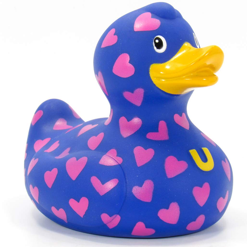 Love Love Love Rubber Duck Bath Toy by Bud Duck | Elegant Gift Packaging - "What more can I say!" | Child Safe | Collectable