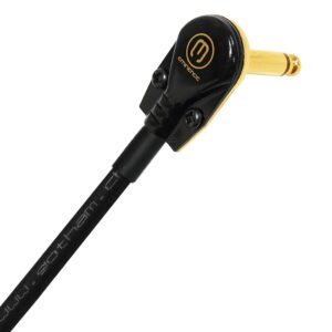 WORLDS BEST CABLES 3 Units - 10 Inch - Gotham GAC-1 Ultra Pro - Low-Cap (21pF/ft) Guitar Bass Effects Instrument, Patch Cable & Gold (6.35mm) Low-Profile R/A Pancake Type Connectors - Custom Made