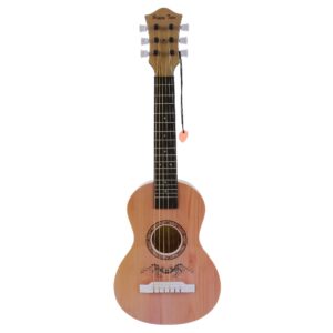 23" acoustic guitar, kids 6 string toy guitar - realistic steel strings - beginner practice first musical instrument for children, toddlers (natural)