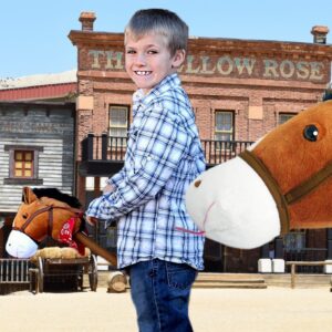 WALIKI Stick Horse Toy for Boys and Girls | Fun Cowboy & Cowgirl Pretend Play | Cool Toys for Kids Ages 3 4 5 6 | Birthday Gift for Active Toddlers (Brown)