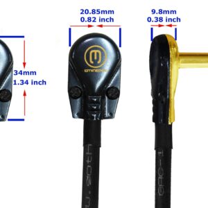 WORLDS BEST CABLES 3 Units - 10 Inch - Gotham GAC-1 Ultra Pro - Low-Cap (21pF/ft) Guitar Bass Effects Instrument, Patch Cable & Gold (6.35mm) Low-Profile R/A Pancake Type Connectors - Custom Made