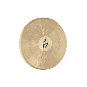 12" white gong, handcrafted bronze alloy — includes beater — for sound healing therapy, yoga and meditation, 2-year warranty