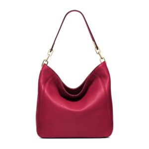 michael kors fulton medium leather shoulder bag- cherry