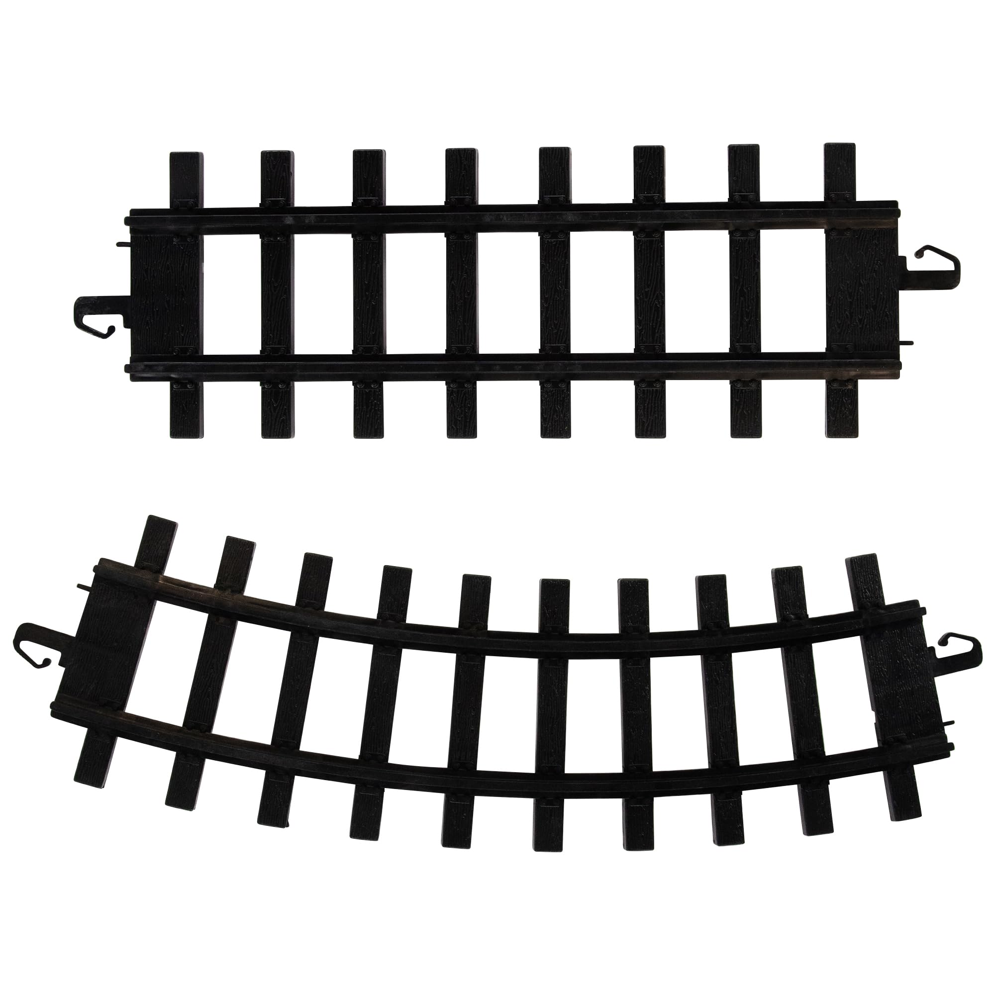 Club Pack of 12 Black Replacement Train Set Track Pieces 10"