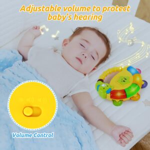 Baby Tambourine Toy with Music & Light,Toddlers Rattle,Musical Instruments,Light up Toy,Take Along,BPA Free,Ages 6-12 Months