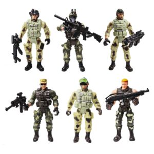 haptime army men action figures soldiers toys with accessories / swat team figure military playset for boys girls children kids 3 4 5 6 7 8 9 years old,great as christmas,birthday(special troops)