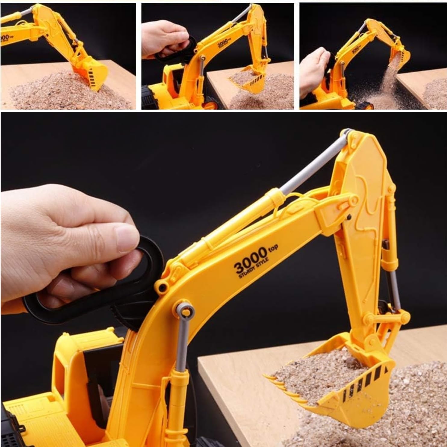 Liberty Imports Oversized Construction Excavator Kids Toy Play Truck, Large Digger Vehicle for Boys with Realistic Movable Claw, Tracks 1:22 Scale Model