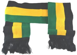 mm jamaican scarf black yellow green 8"80"