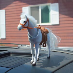 Batty Bargains Majestic Bobblehead Horse with Dashboard Adhesive (White)