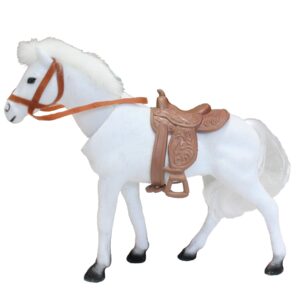 batty bargains majestic bobblehead horse with dashboard adhesive (white)