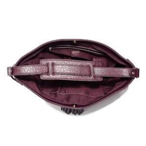 GUESS Women's Molly Tassel Large Hobo Travel Shopper Bag, Dark Plum