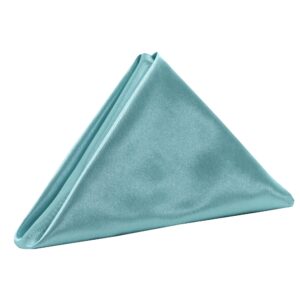 YOUR CHAIR COVERS - 20 inch Satin Washable Oversized Cloth Napkins, Hemmed Reusable Table Napkins for Restaurant, Dinner, Bistro, Wedding, Event, Parties, Kitchen - Turquoise (Pack of 10)