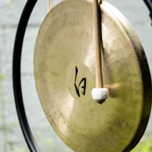 12" White Gong, Handcrafted Bronze Alloy — Includes Beater — For Sound Healing Therapy, Yoga and Meditation, 2-YEAR WARRANTY