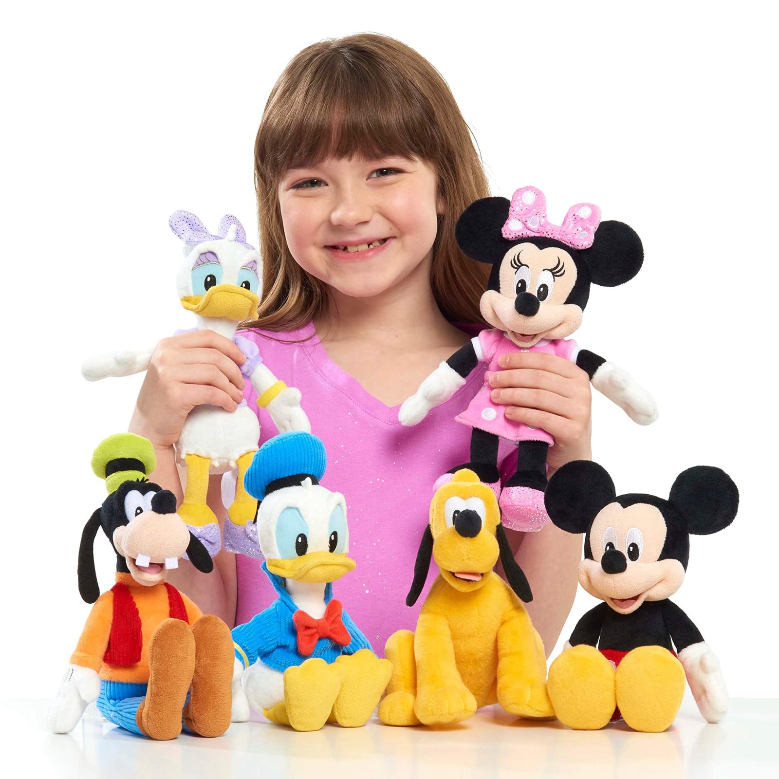 Disney Gang 9" Bean Plush Mickey Minnie Mouse Donald Pluto Goofy - 5 Pack