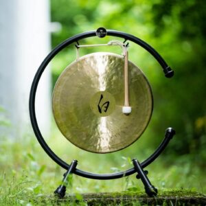 12" White Gong, Handcrafted Bronze Alloy — Includes Beater — For Sound Healing Therapy, Yoga and Meditation, 2-YEAR WARRANTY