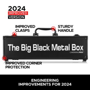 The Big Black Metal Box, Compatible with Cards Against Humanity, Magic The Gathering, MTG, (Game Not Included) | Includes 8 Dividers | (Long Version) Fits up to 1400 Loose Unsleeved Cards