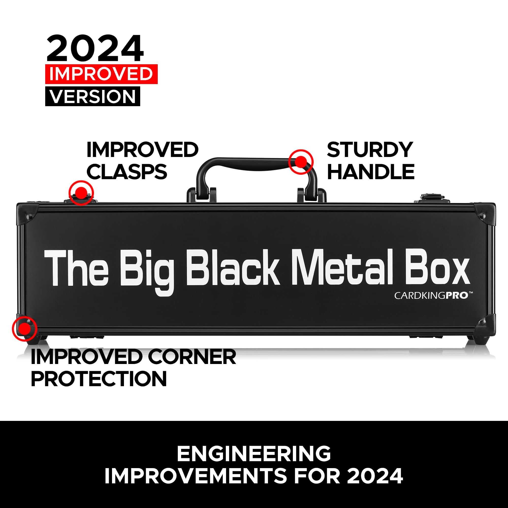 The Big Black Metal Box, Compatible with Cards Against Humanity, Magic The Gathering, MTG, (Game Not Included) | Includes 8 Dividers | (Long Version) Fits up to 1400 Loose Unsleeved Cards