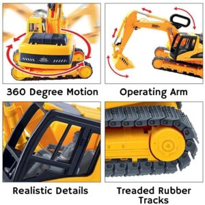 Liberty Imports Oversized Construction Excavator Kids Toy Play Truck, Large Digger Vehicle for Boys with Realistic Movable Claw, Tracks 1:22 Scale Model