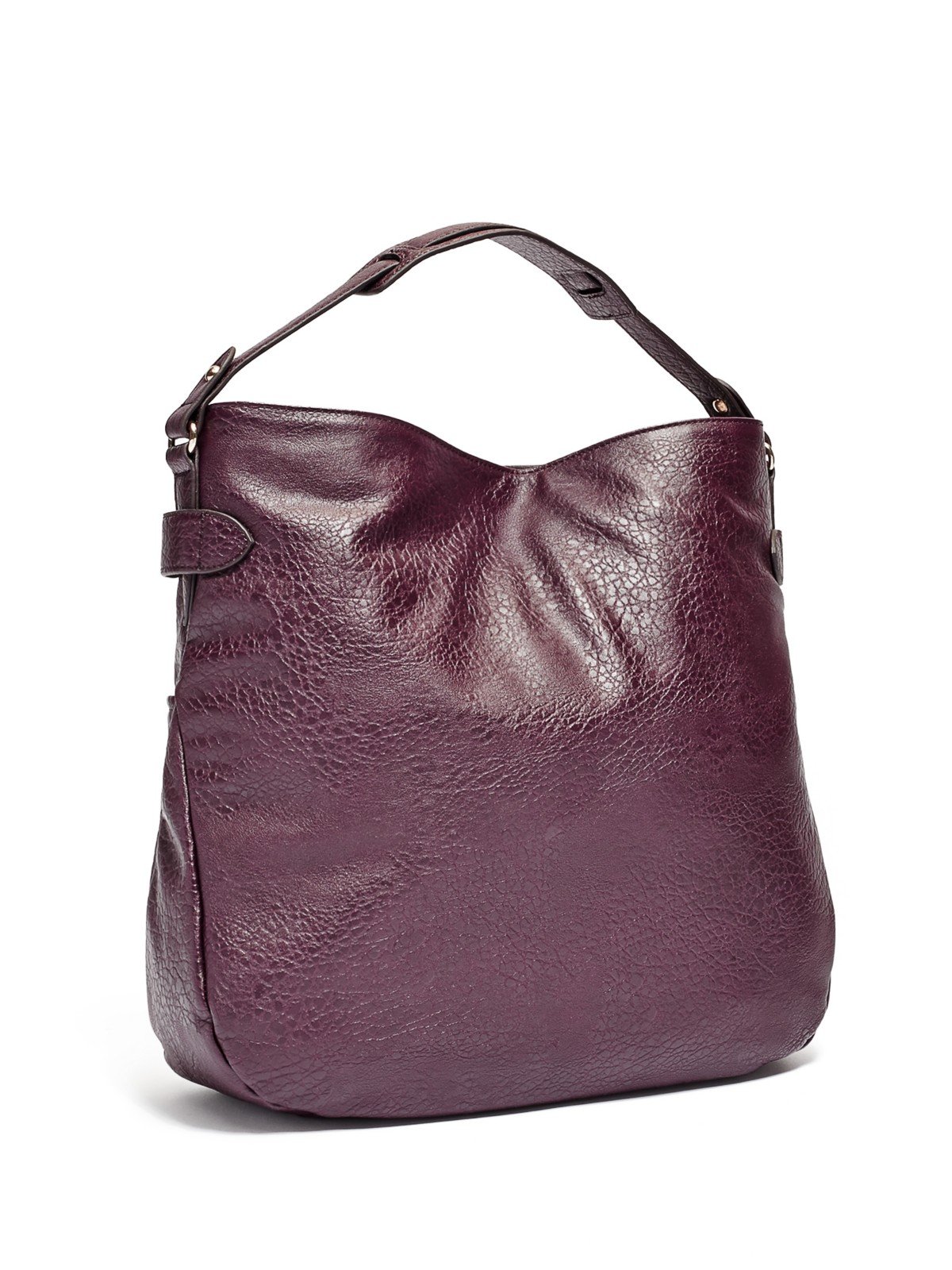 GUESS Women's Molly Tassel Large Hobo Travel Shopper Bag, Dark Plum