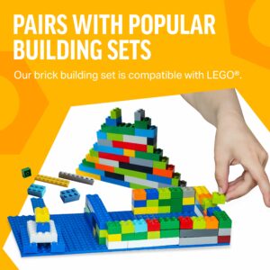 Brickyard Building Blocks 1,100 Piece Building Bricks Toy - Bulk Block Set with 154 Roof Pieces, 2 Free Brick Separators, Compatible with Lego