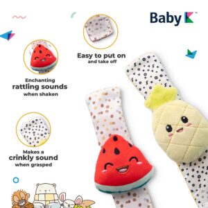 BABY K Baby Rattle Socks & Wrist Toys (Set C) - Newborn Toys for Baby Boy or Girl - Brain Development Infant Toys - Hand and Foot Rattles Suitable for 0-3, 3-6, 6-12 Months Babies