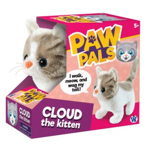 westminster, inc. cloud the kitten - cute, cuddly, plush battery operated cat toy walks, wiggles, and meows with sound