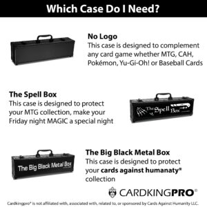 The Big Black Metal Box, Compatible with Cards Against Humanity, Magic The Gathering, MTG, (Game Not Included) | Includes 8 Dividers | (Long Version) Fits up to 1400 Loose Unsleeved Cards