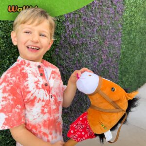 WALIKI Stick Horse Toy for Boys and Girls | Fun Cowboy & Cowgirl Pretend Play | Cool Toys for Kids Ages 3 4 5 6 | Birthday Gift for Active Toddlers (Brown)