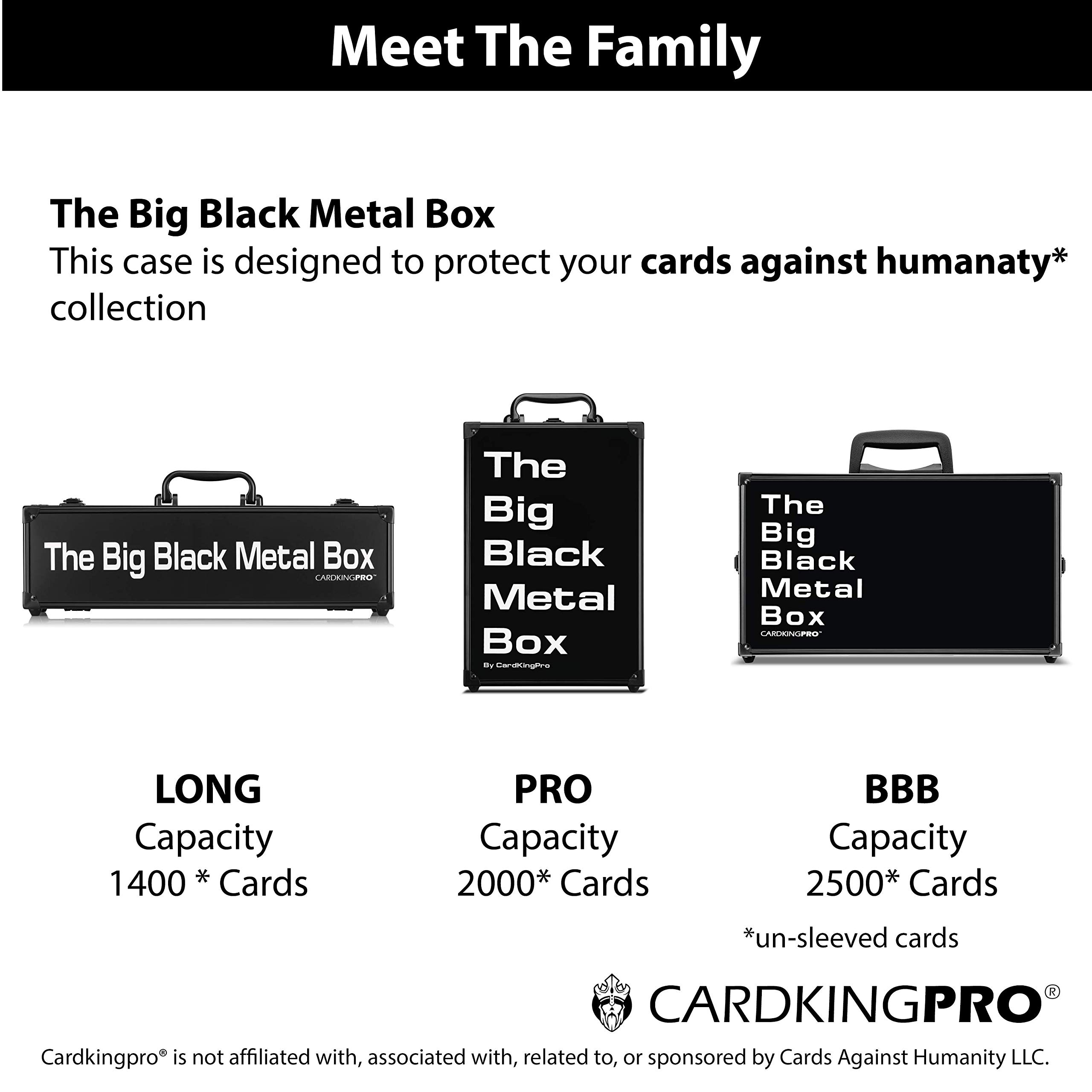 The Big Black Metal Box, Compatible with Cards Against Humanity, Magic The Gathering, MTG, (Game Not Included) | Includes 8 Dividers | (Long Version) Fits up to 1400 Loose Unsleeved Cards