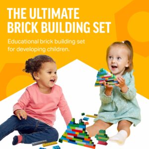 Brickyard Building Blocks 1,100 Piece Building Bricks Toy - Bulk Block Set with 154 Roof Pieces, 2 Free Brick Separators, Compatible with Lego