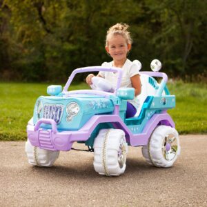 Kid Trax Disney Frozen Kids 4x4 Ride On Toy, 6 Volt, Kids 3-5 Years Old, Max Weight 55 lbs, Single Rider, Battery and Charger Included, Blue