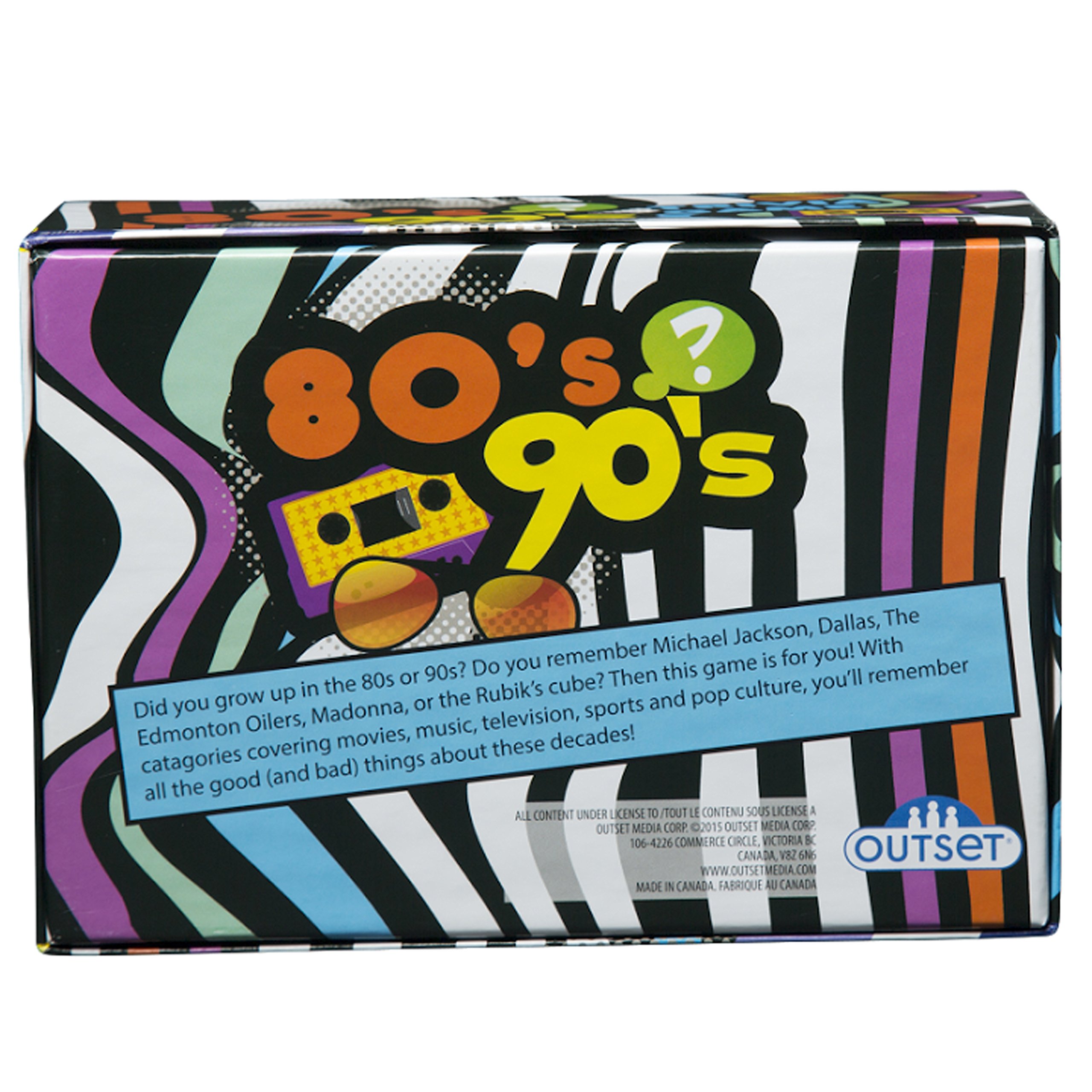 Outset Media - 80's 90's Trivia - Includes 220 Cards with Over 1200 Fun Questions and Answers - Ages 12+