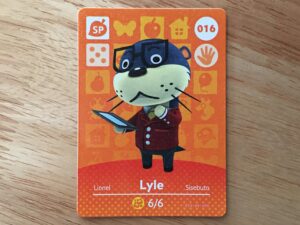 nintendo animal crossing happy home designer amiibo card 16 lyle 016/100