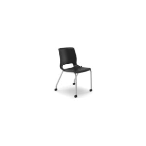 HON MG101ON Motivate Seating 4-Leg Stacking Chair, Onyx/Platinum, 2/Carton