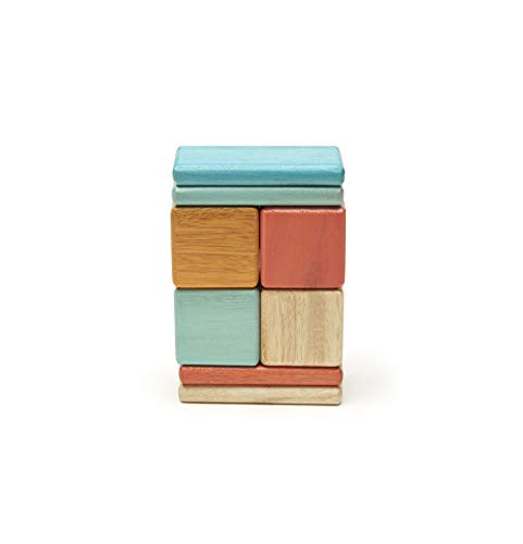 8 Piece Tegu Pocket Pouch Magnetic Wooden Block Set, Sunset