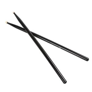 OriGlam 2Pcs 5A Drum Sticks, Maple Wood Tip Drumsticks, 5A Music Band Drumsticks, Jazz Drum Sticks For Rock Band (Black 2Pcs)