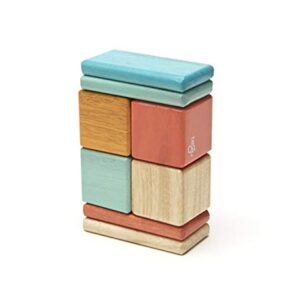 8 Piece Tegu Pocket Pouch Magnetic Wooden Block Set, Sunset