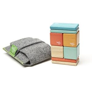 8 Piece Tegu Pocket Pouch Magnetic Wooden Block Set, Sunset