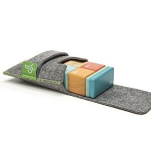 8 Piece Tegu Pocket Pouch Magnetic Wooden Block Set, Sunset